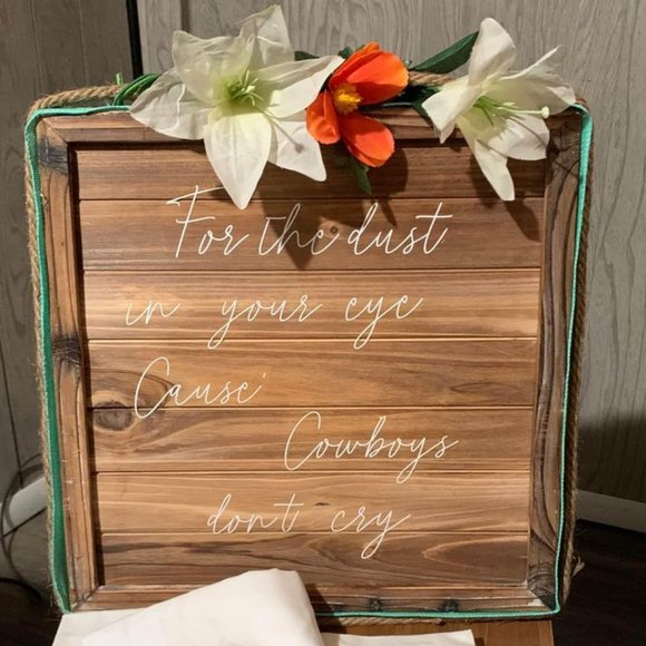 Accents | Cowboys Dont Cry Wedding Ceremony Sign Western Rustic ...